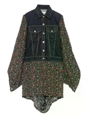JUNYA WATANABE COMME DES GARCONS 2019 Docking Mini Shirt Dress - Blue