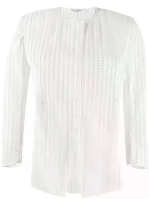Dior 1990s Cut-out Sheer Jacket - White
