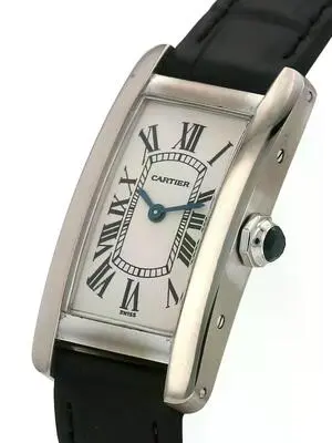 Cartier 2000 18k Gold Tank Américaine 19mm - White