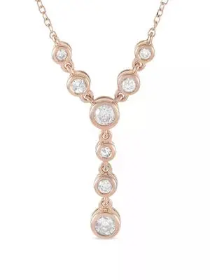 LB EXCLUSIVE 14k Rose Gold Diamond Necklace - Pink