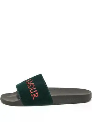 Gucci Velvet Flat Sandals