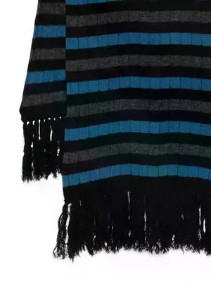 Dolce & Gabbana 2000's Striped Fringed Wool Scarf