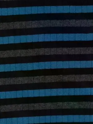 Dolce & Gabbana 2000's Striped Fringed Wool Scarf