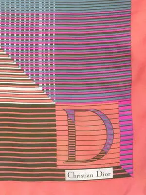 Dior 1970s Striped Silk Scarf - Pink