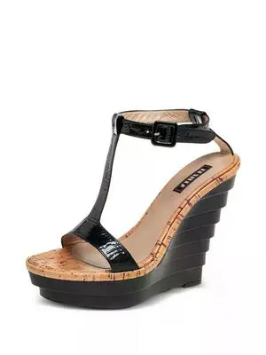 LE SILLA 130mm T-strap Wedge Sandals