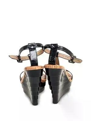 LE SILLA 130mm T-strap Wedge Sandals