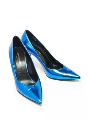 Saint Laurent 90mm Metallic Leather Pumps