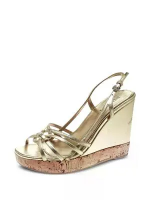 Prada 110mm Leather Wedge Sandals