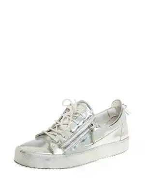 GIUSEPPE ZANOTTI Leather Sneakers - Silver