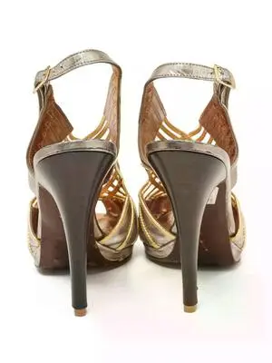 Roberto Cavalli 100mm Leather Heeled Sandals