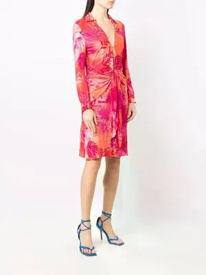 Versace 2000s Jungle Print Silk Dress