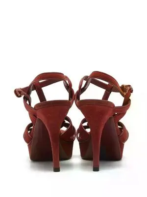 Saint Laurent 110mm Tribute Heeled Sandals - Red