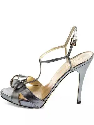 Valentino Garavani Metallic Heeled Sandals - Grey