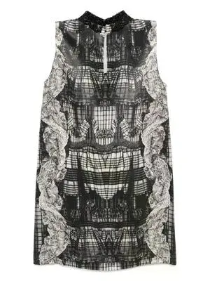 Miu Miu Trompe L'oeil Print Mini Shift Dress