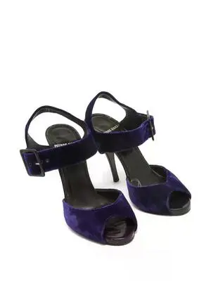 Pierre Hardy 115mm Velvet Sandals With Buckle Detail