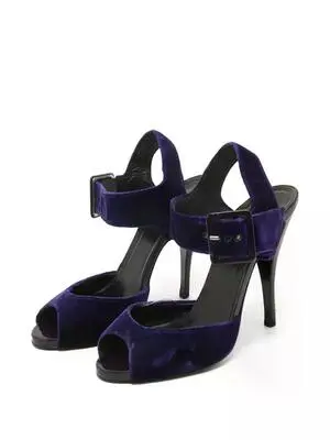 Pierre Hardy 115mm Velvet Sandals With Buckle Detail
