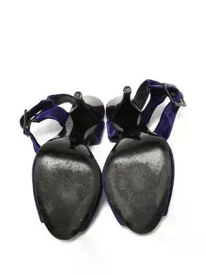 Pierre Hardy 115mm Velvet Sandals With Buckle Detail
