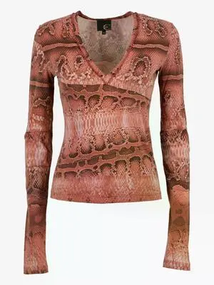 Just Cavalli Python-print V-neck Top