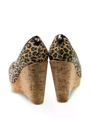 STUART WEITZMAN 125mm Leopard-print Wedge Pumps