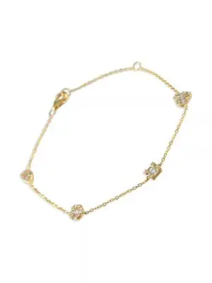 LB EXCLUSIVE 14k Yellow Diamond Station Bracelet - Gold