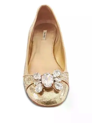Miu Miu Glitter-detail Ballet Flats