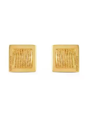 Givenchy 1980s Square Logo Clip-on Earrings - Gold