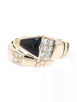 BVLGARI Serpenti Diamond And Onyx Ring - Gold