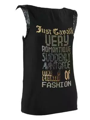 Just Cavalli Sequin-embellished Graphic Top