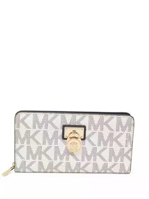 Michael Kors Logo-embossed Zip-around Wallet - White