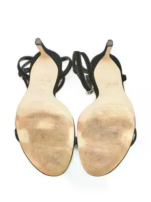 STUART WEITZMAN 100mm Suede Ankle-strap Sandals - Black