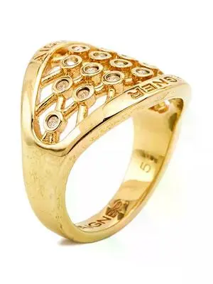 AIGNER Crystal-embellished Lattice Ring - Gold