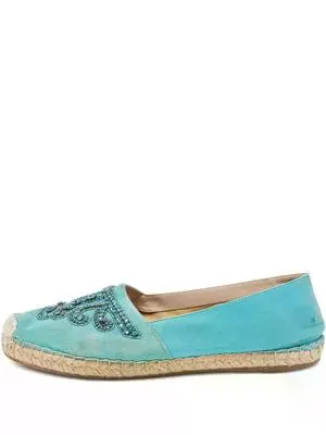 LE SILLA Embellished Jute Flat Espadrilles
