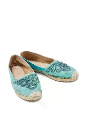 LE SILLA Embellished Jute Flat Espadrilles