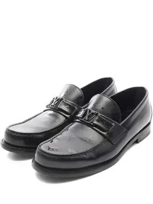 LOUIS VUITTON Monogram Leather Loafers