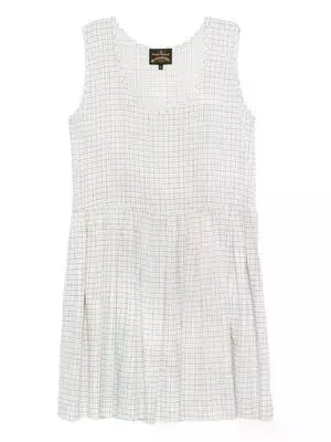 VIVIENNE WESTWOOD Grid-pattern Sleeveless Dress - White