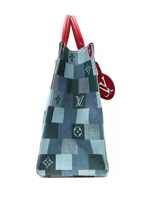 LOUIS VUITTON Pre-owned Onthego Denim Shopping Tote - Blue