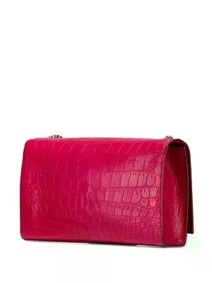 Saint Laurent 2015 Medium Croc Embossed Leather Kate Tassel Crossbody Bag - Pink