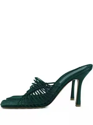 Bottega Veneta 100mm Raffia Heeled Sandals - Green
