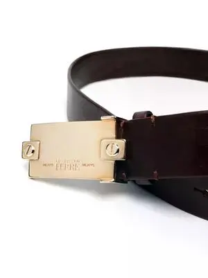Gianfranco Ferre 1990s Logo-engraved Belt
