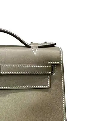 Hermès Kelly Pochette Swift Palladium-hardware Clutch - Brown