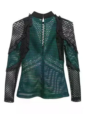 SELF-PORTRAIT Mesh Panelled Top