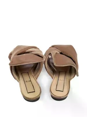 N°21 Knotted Velvet Slide Sandals - Neutrals