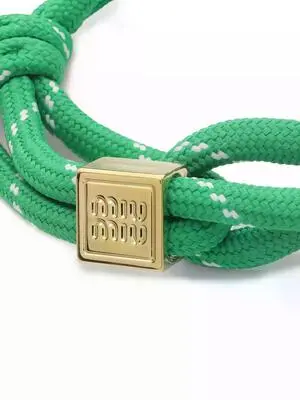 Miu Miu Logo-charm Bracelet - Green