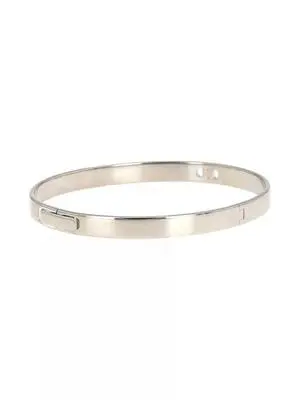 Hermès White Gold Diamond H D'ancre Bracelet - Silver
