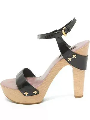 LOUIS VUITTON 130mm Patent-finish Platform Sandals - Black