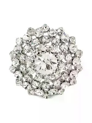 SUSAN CAPLAN 1970s Crystal-embellished Brooch - Silver