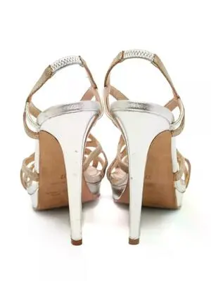 Oscar De La Renta 125mm Metallic Leather Sandals