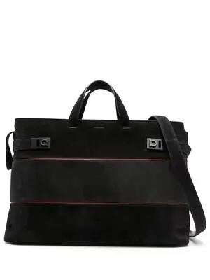 FERRAGAMO Gancini-plaque Tote Bag - Black