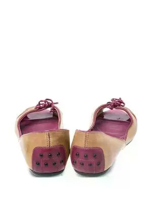TOD'S Vintage Leather Ballet Flat Sandals