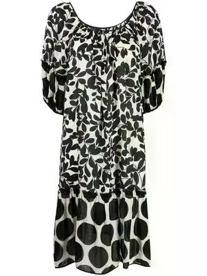 Dolce & Gabbana 2000s Graphic Print Silk Dress